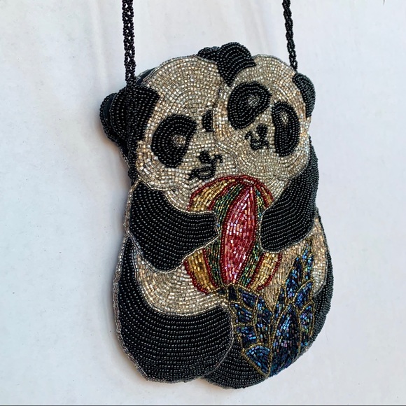 Lisa Loren | Bags | Vintage Lisa Loren Hand Beaded Panda Purse | Poshmark